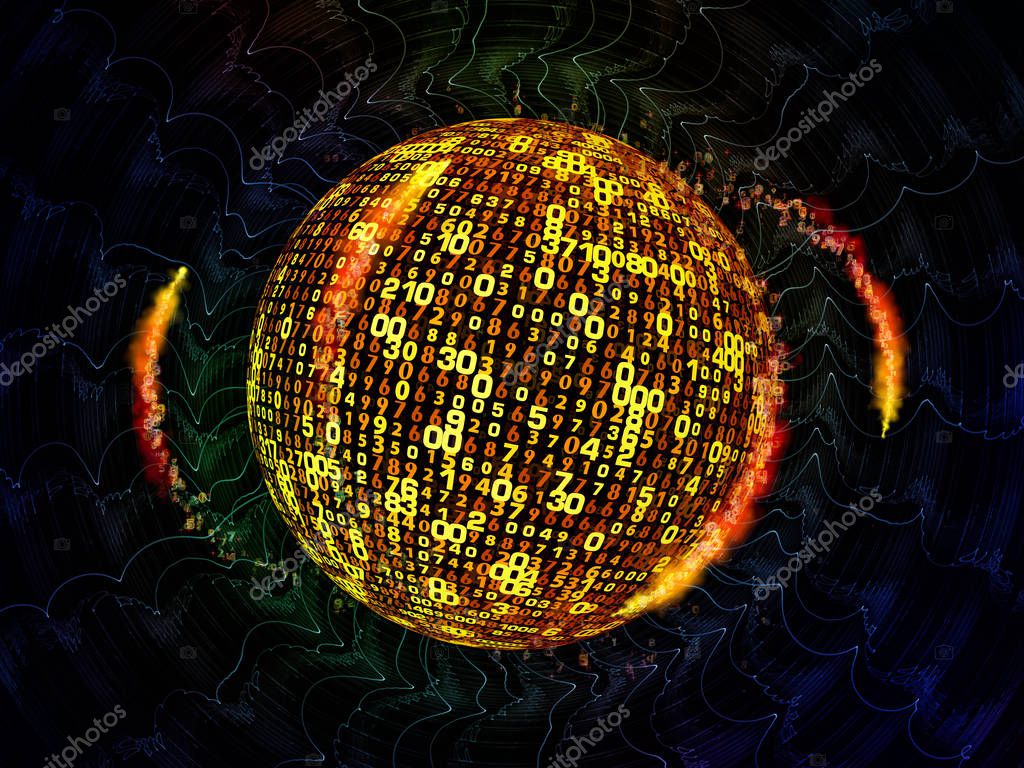 Serie Numero Mundo. Diseño de telón de fondo de dígitos y elementos ...