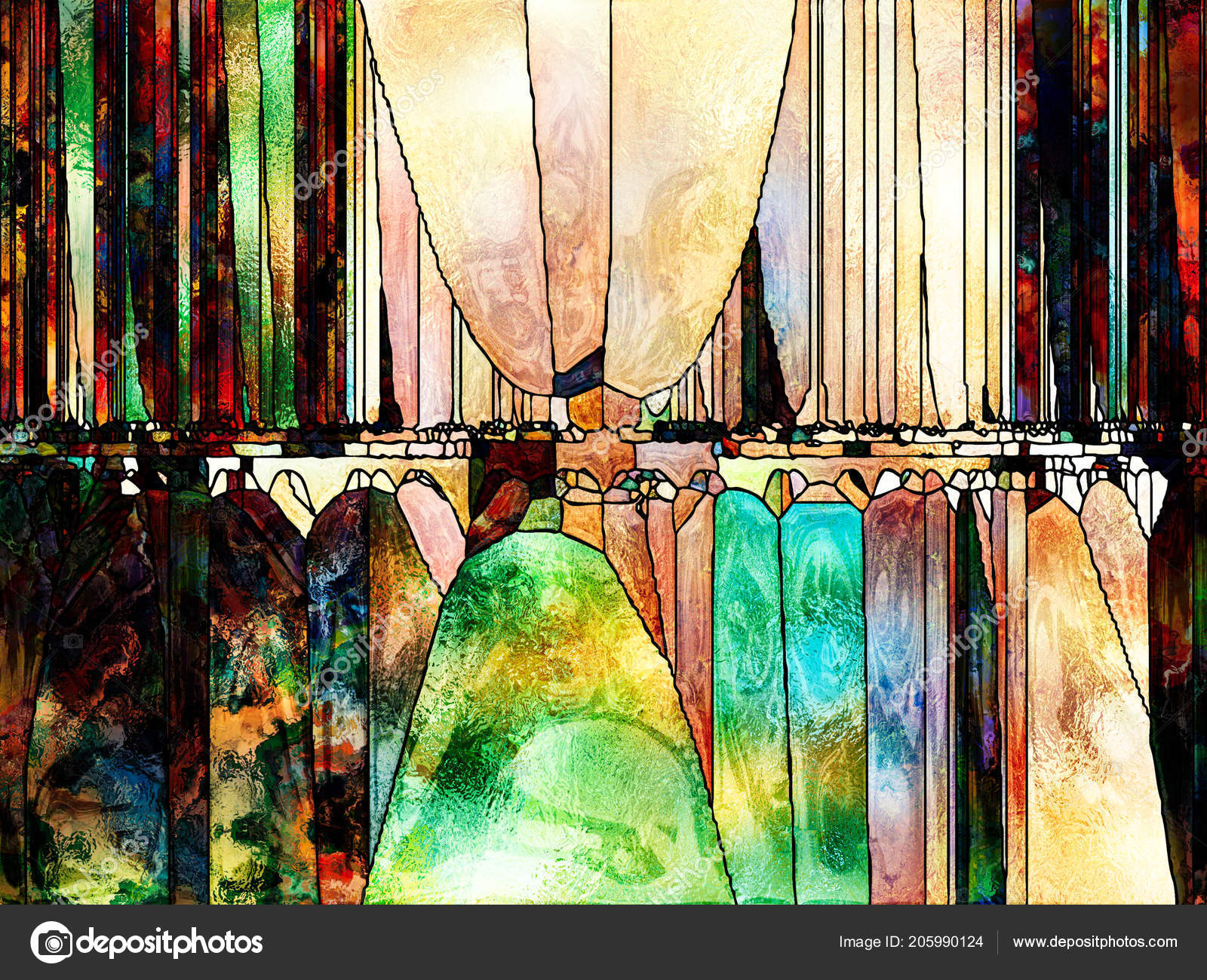 Stained Glass Forever Series Backdrop Composed Lines Shapes Color ...
