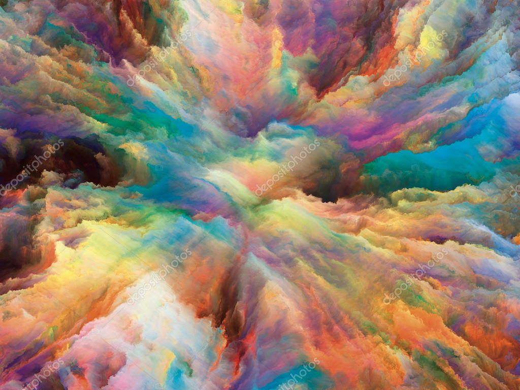 Serie Color Splash. Composición de fondo de la pintura fractal y ...