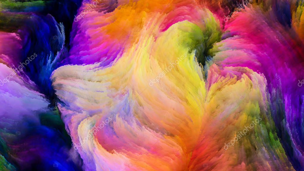 Serie Color en movimiento. Arreglo del patrón de pintura de flujo sobre ...