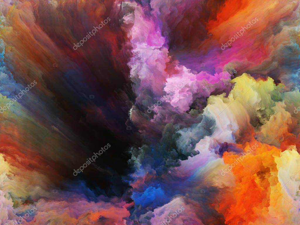 Serie Color abstracto. Composición abstracta de pintura colorida en ...