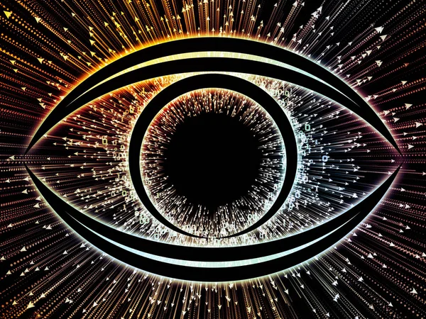 Eye of Knowledge series. Backdrop composed of eye icon and arrow burst ...
