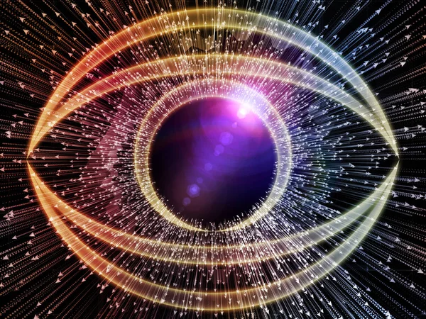 Eye of Knowledge series. Composition of eye icon and arrow burst for ...