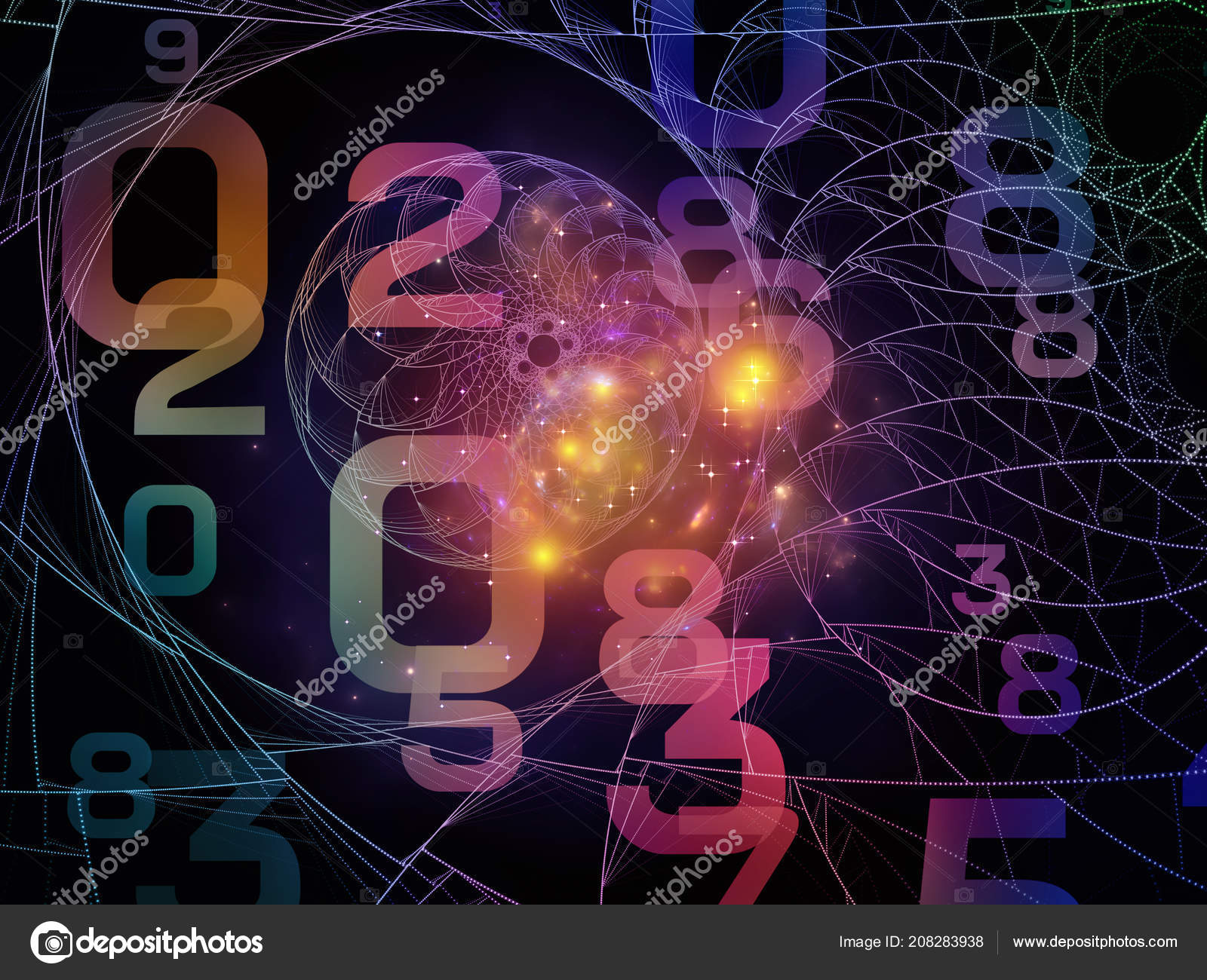 Math Reality Series Background Design Numbers Lights Fractal Patterns ...