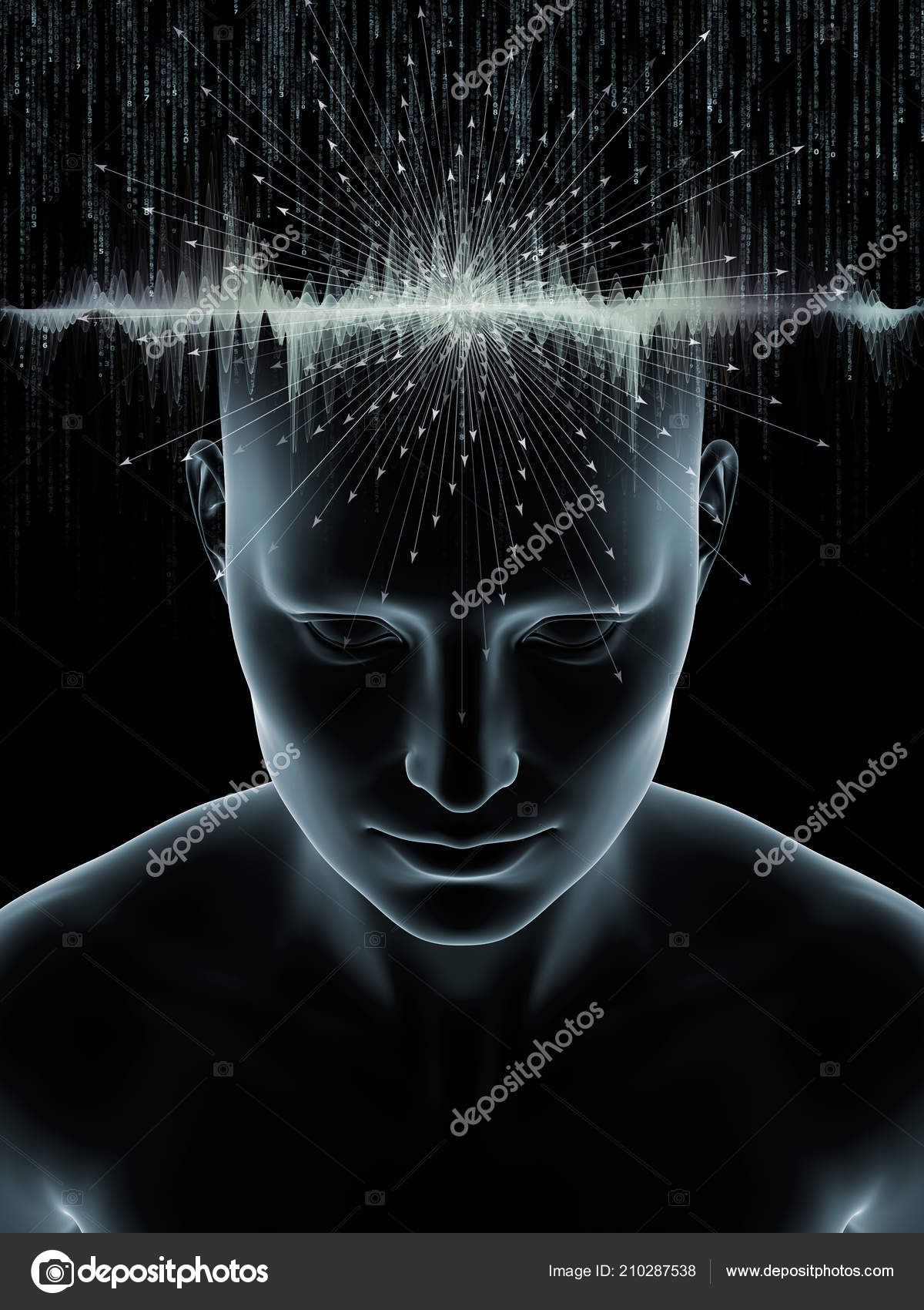 Mind Waves Series Visually Attractive Backdrop Made Illustration Human ...