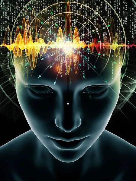 Mind Waves series. Background composition of 3D illustration of human ...
