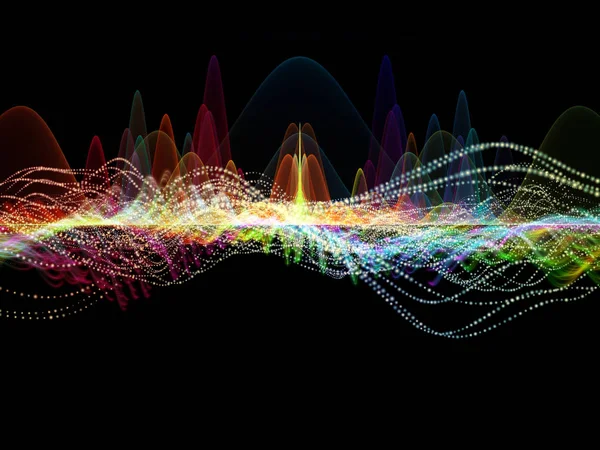Wave Function series. Abstract design made of colored sine vibrations ...