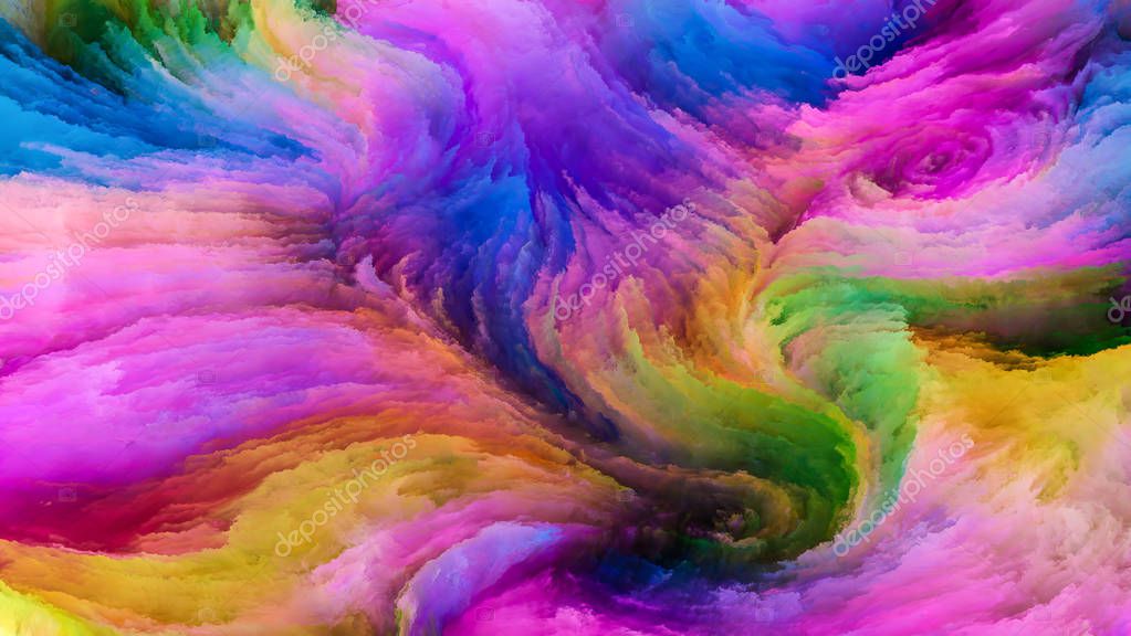 Serie Color en movimiento. Composición del patrón de pintura de flujo ...