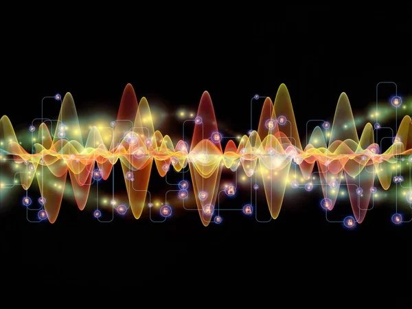 Wave Function series. Creative arrangement of colored sine vibrations ...
