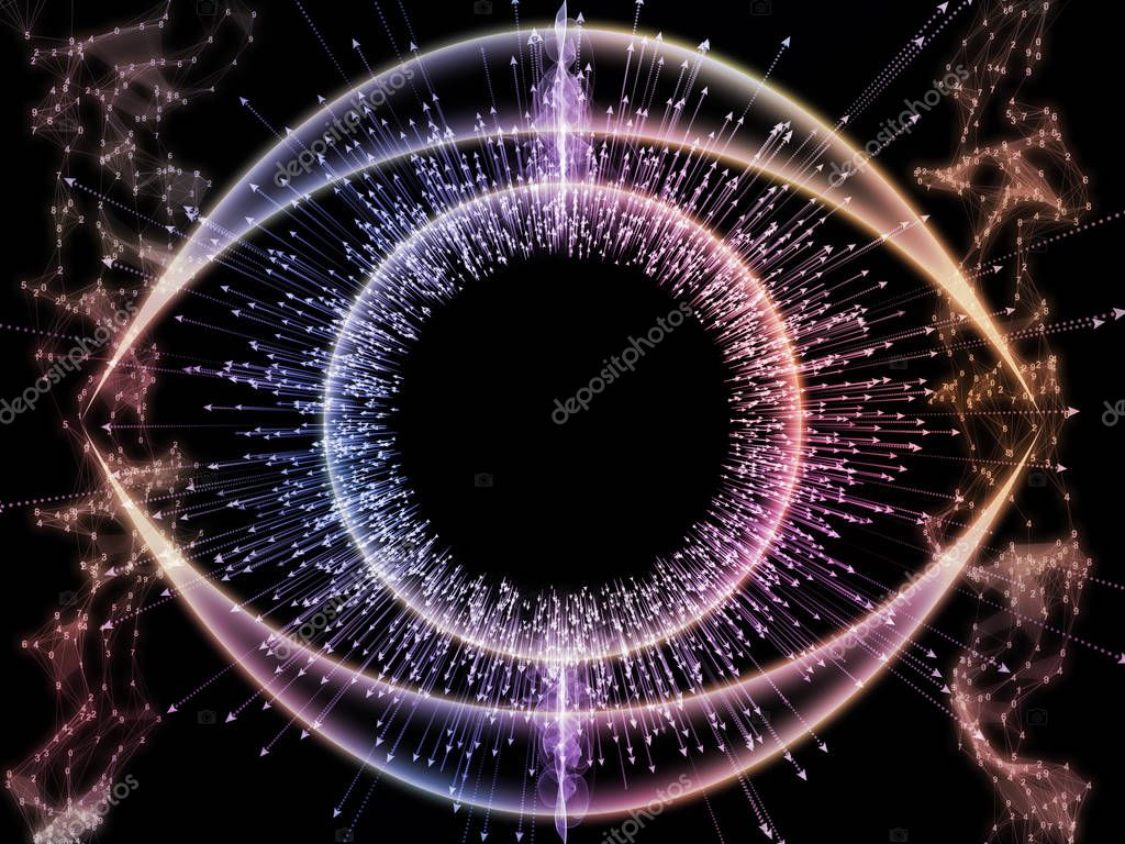 Eye of Knowledge series. Composición del icono del ojo y la flecha ...