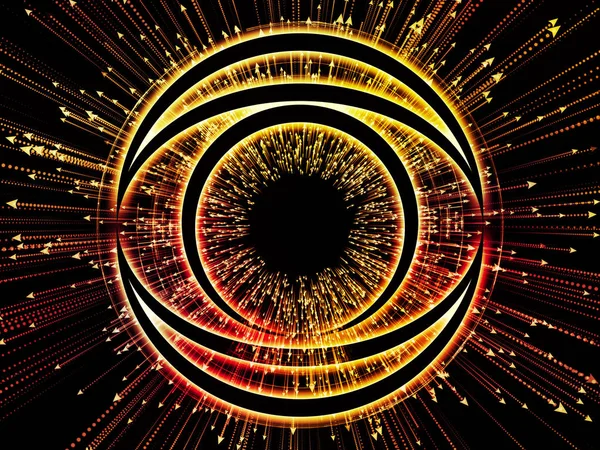 Eye of Knowledge series. Composition of eye icon and arrow burst on the ...