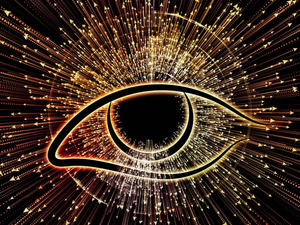 Eye of Knowledge series. Arrangement of eye icon and arrow burst on the ...