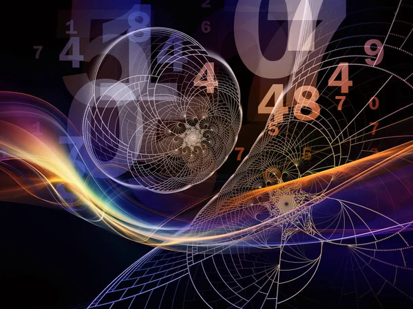 Math of Reality series. Background design of numbers, lights and ...