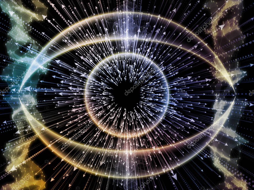 Eye of Knowledge series. Composición del icono del ojo y la flecha ...
