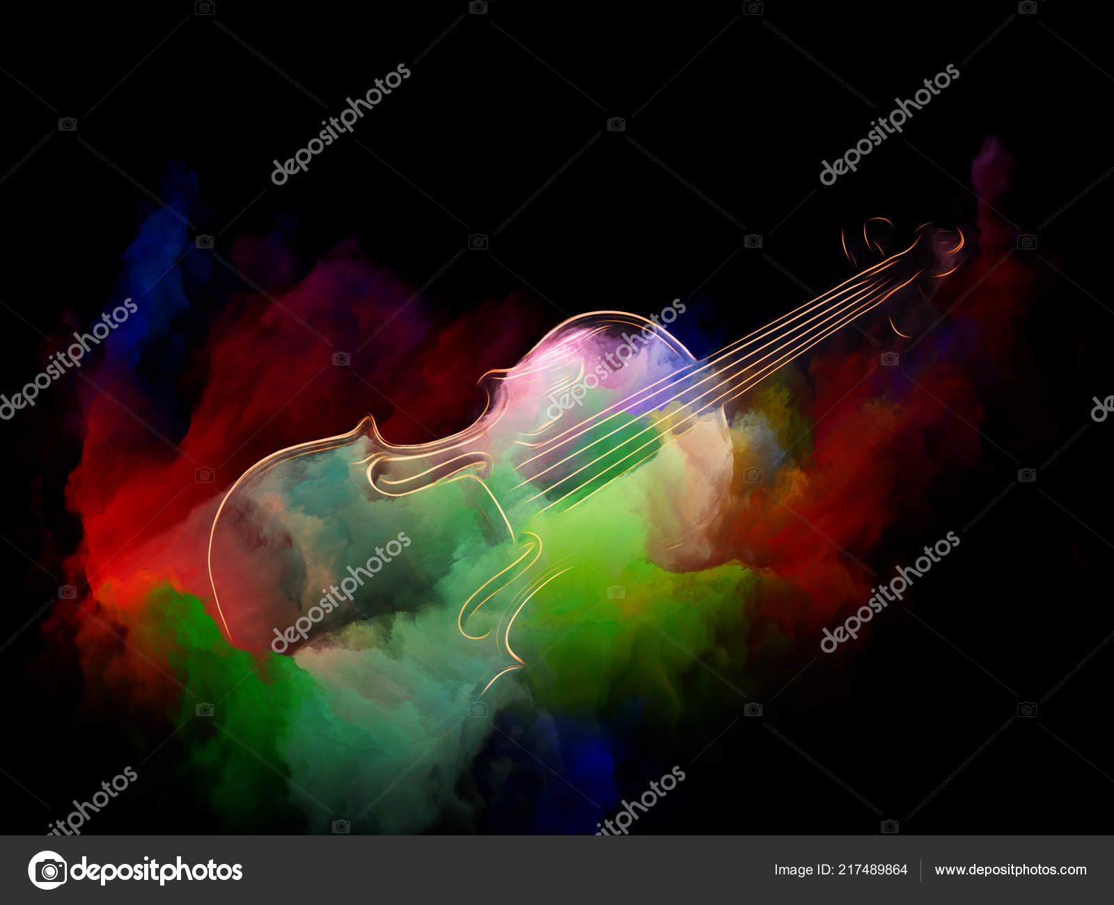 Music Dream Series Background Design Violin Abstract Colorful Paint ...