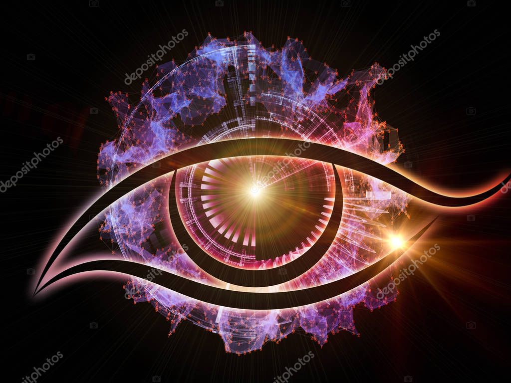 Eye of Knowledge series. Composición de iconos oculares y números ...