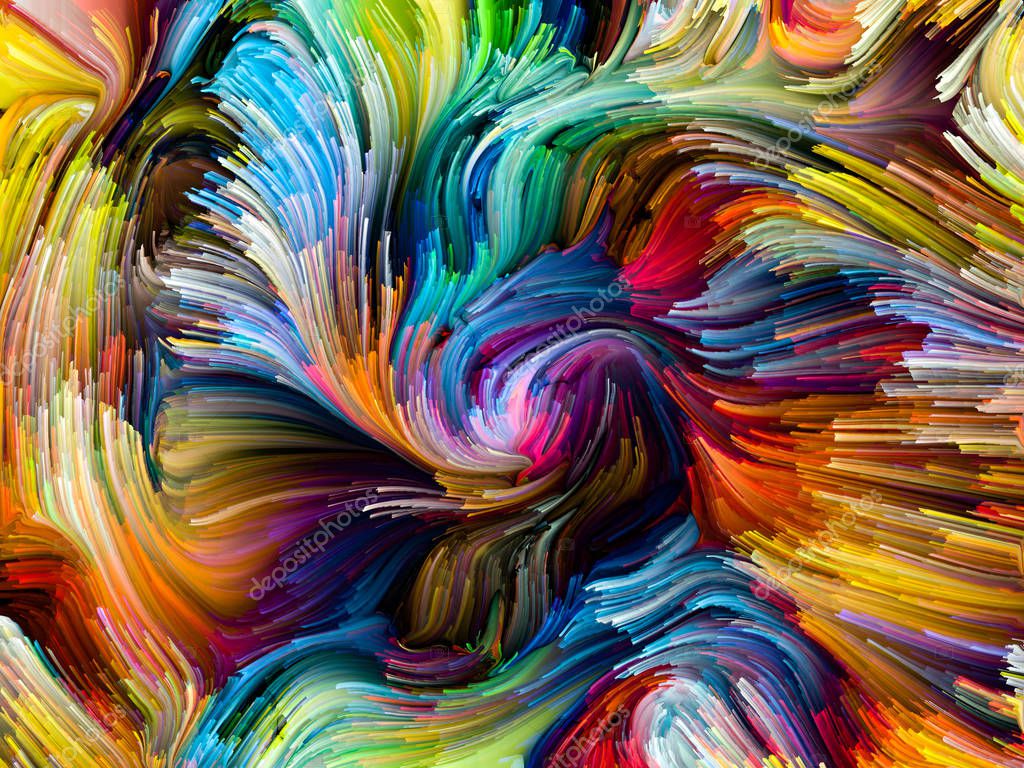 Serie Color líquido. Diseño abstracto hecho de rayas de pintura ...