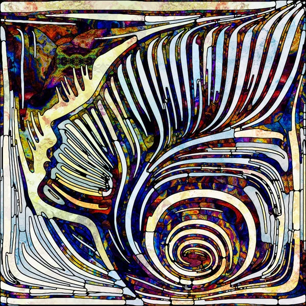 Unity of Fragmented World series. Composition of stained glass pattern ...