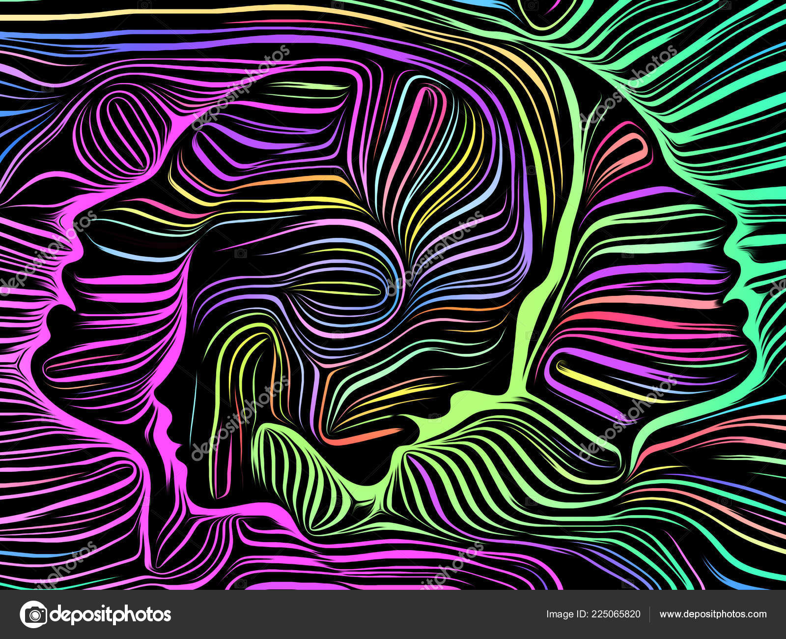 Inner Geometry Series Background Design Human Face Rendered Traditional ...