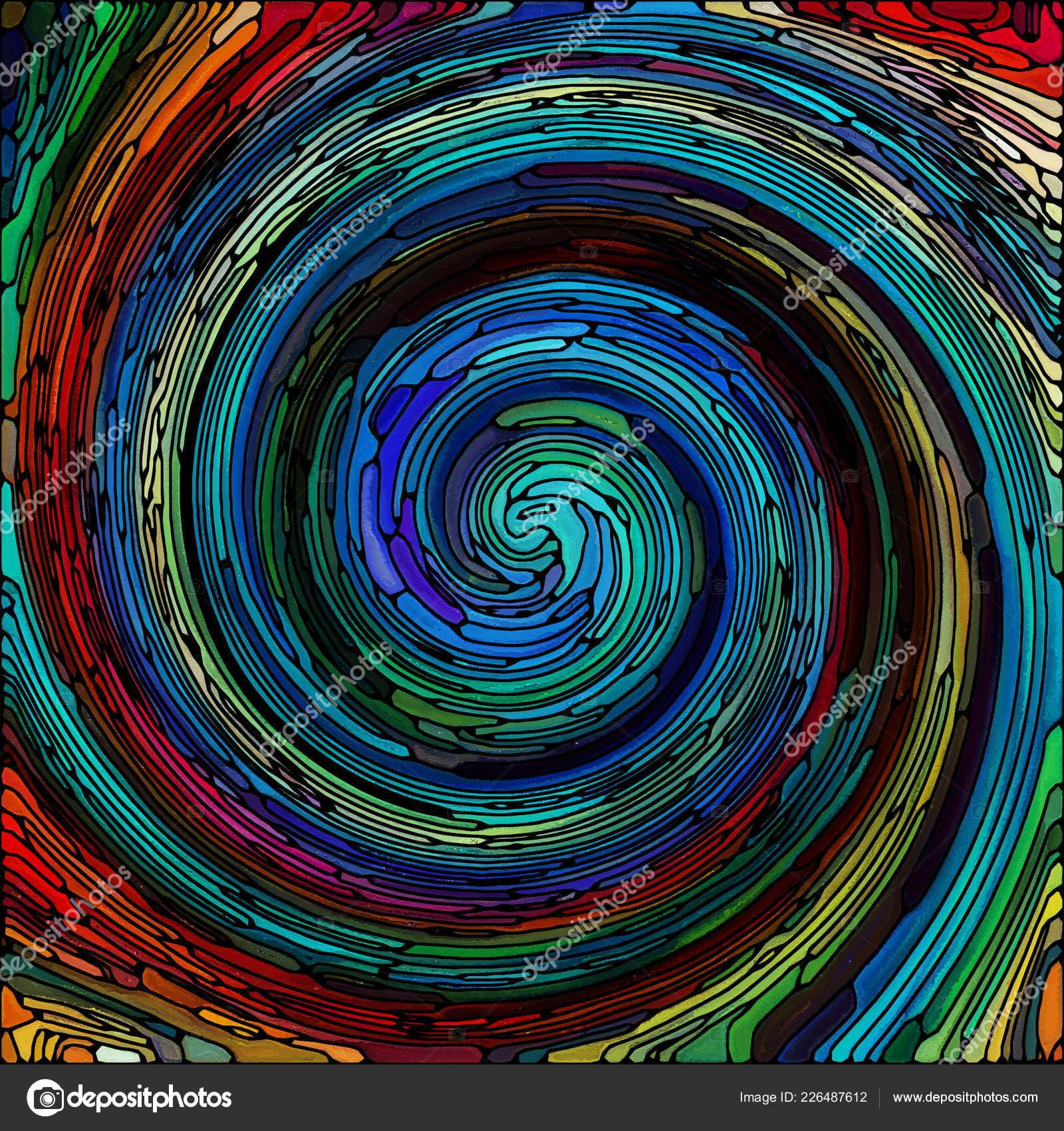 Spiral Twirl Series Visually Pleasing Composition Stained Glass Swirl ...