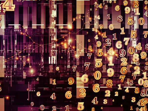 Number World series. Abstract background made of digits and fractal ...