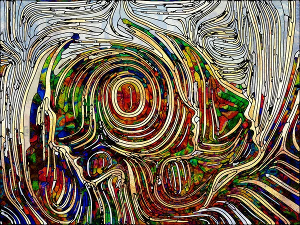 Unity of Fragmented World series. Backdrop of stained glass pattern of ...