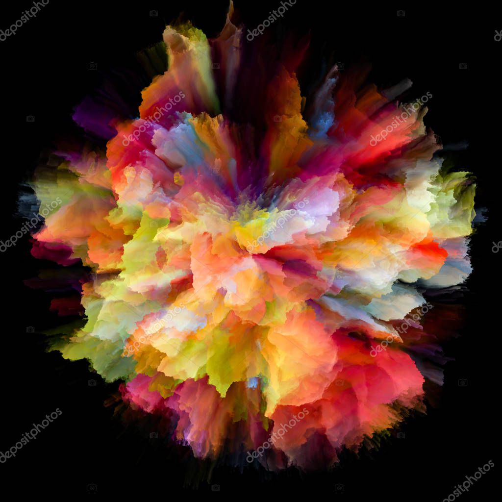 Serie Emoción de color. Composición de explosión de salpicadura de ...
