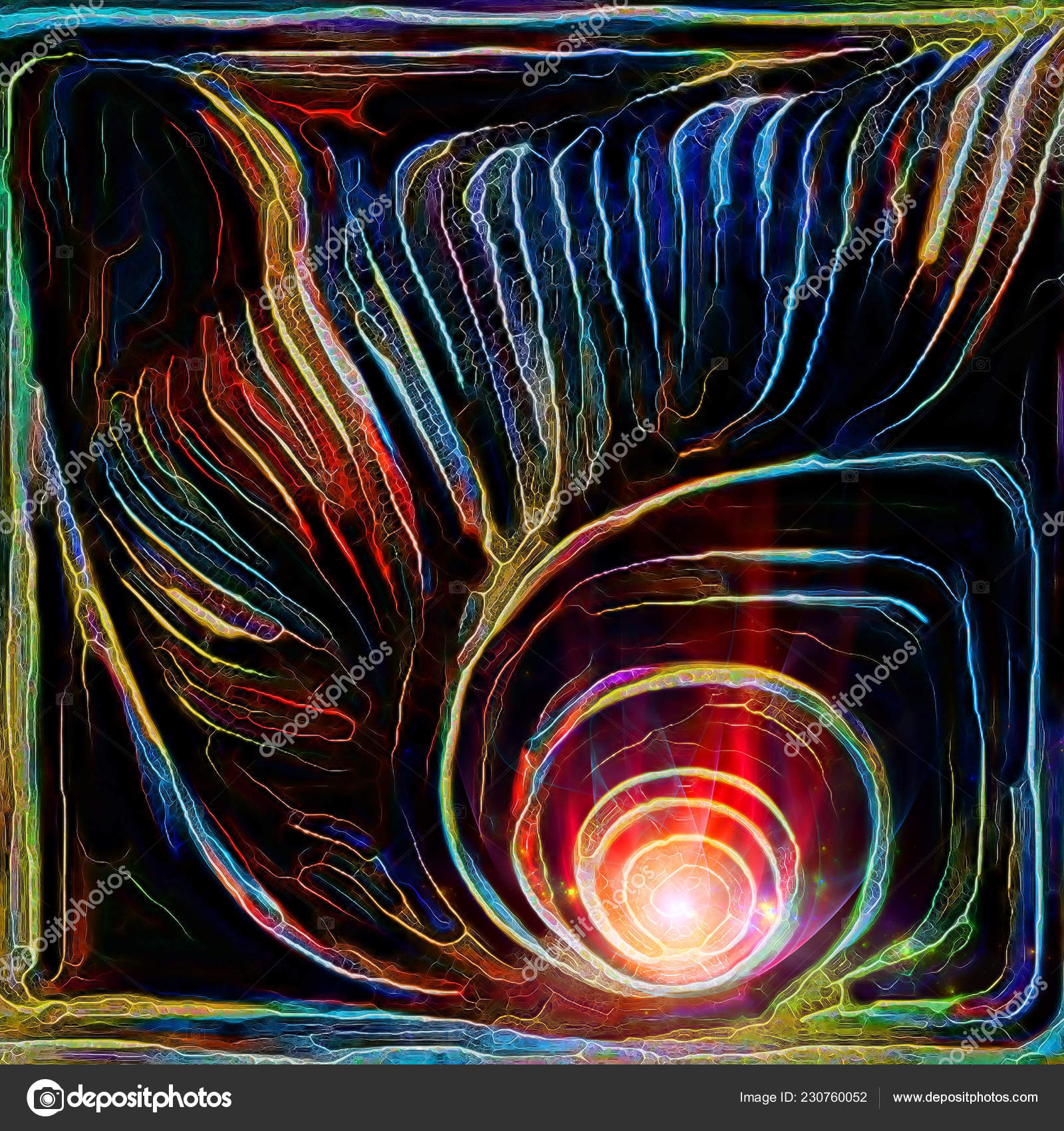 Unity Fragmented World Series Composition Stained Glass Pattern Color ...