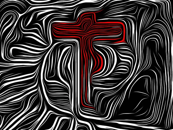 Eternal Cross series. Christian design rendered in traditional woodcut ...