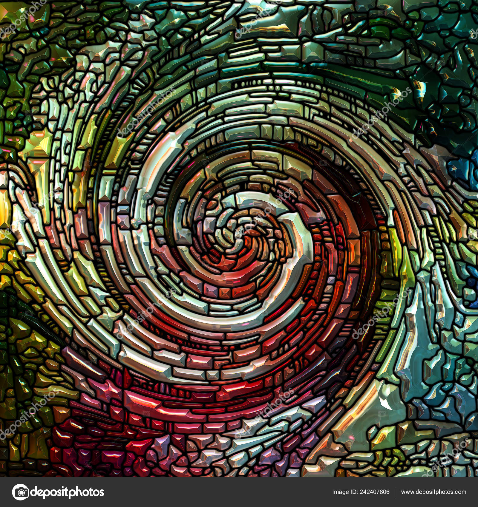 Spiral Twirl Series Abstract Background Made Stained Glass Swirl ...