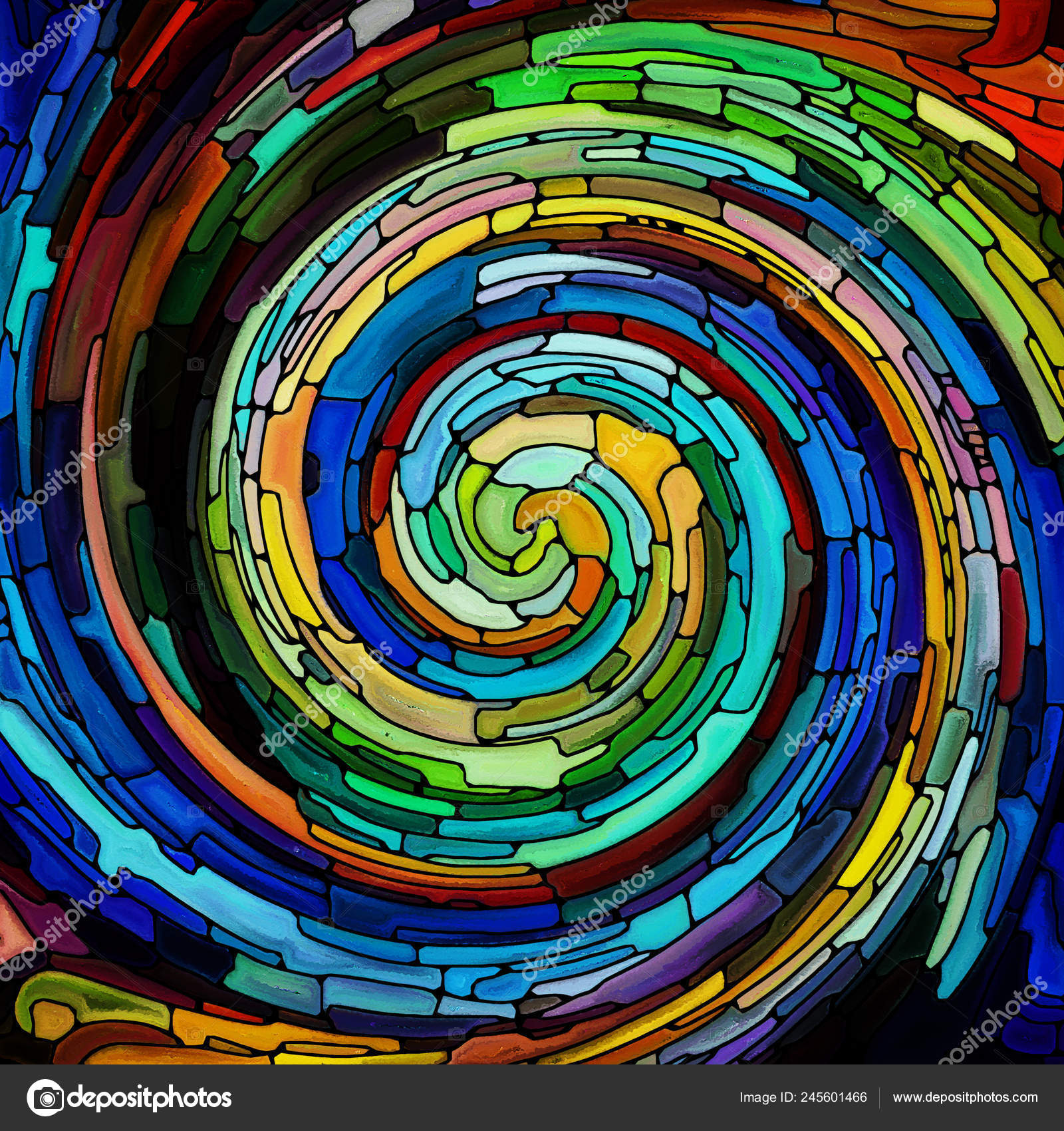 Spiral Twirl Series Creative Arrangement Stained Glass Swirl Pattern ...