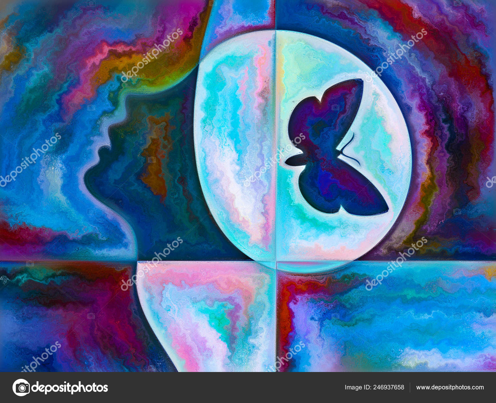 Inner Texture Series Closeup Human Face Colors Organic Textures Flowing ...