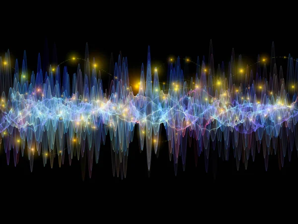 Wave Function series. Design composed of colored sine vibrations, light ...