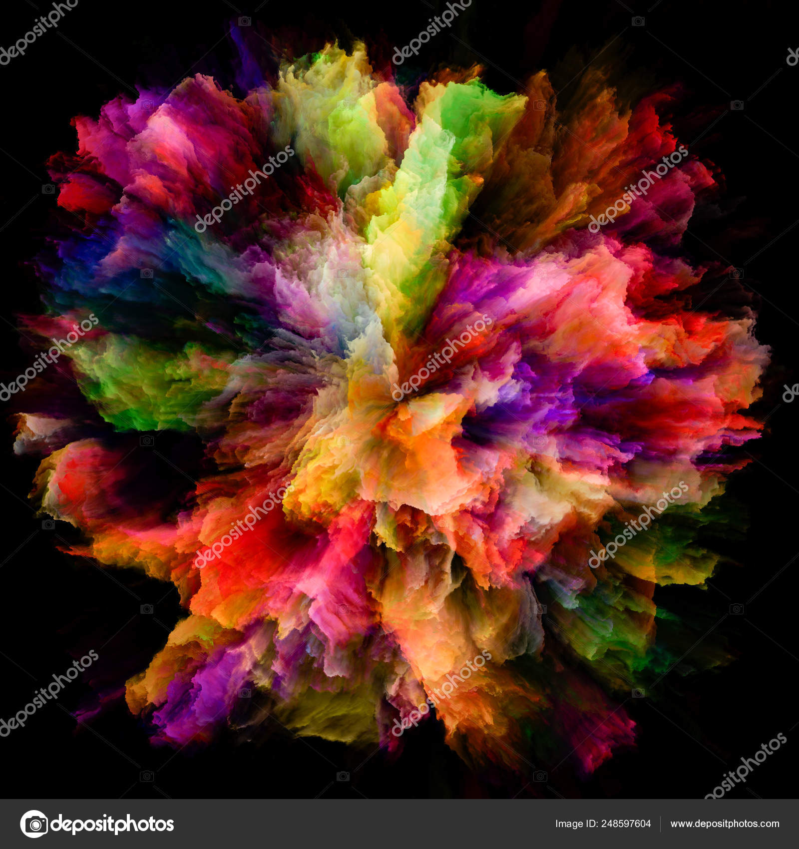 Unfolding of Color Splash Explosion — Stock Photo © agsandrew #248597604
