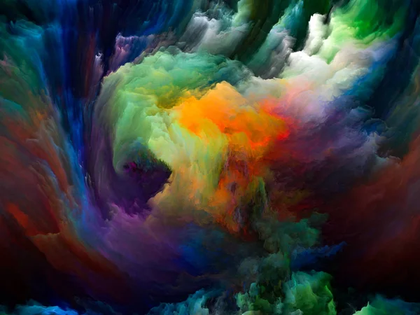 Color Flow series. Arrangement of streams of digital paint on the ...