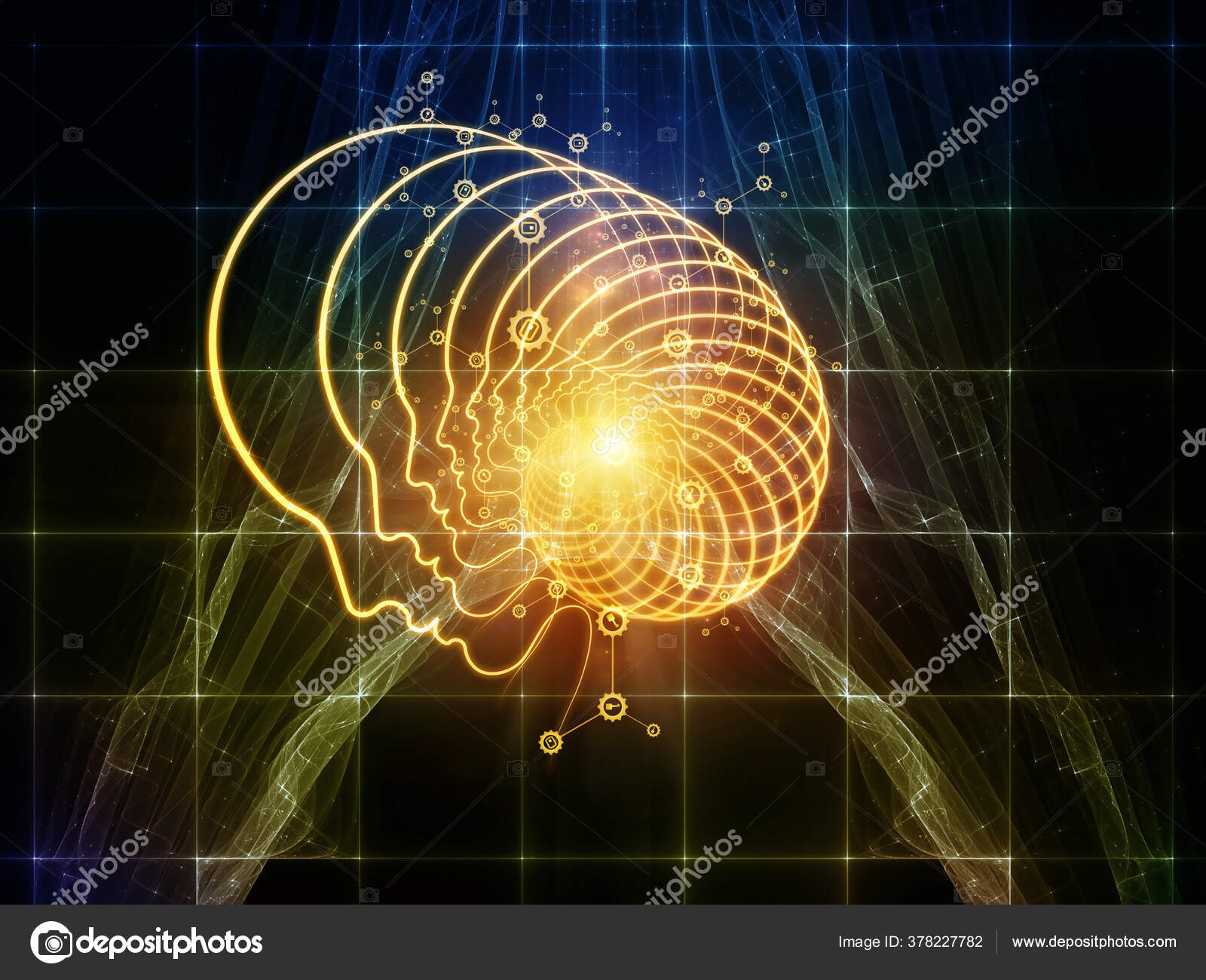 Out Your Mind Science Series Design Made Spiral Human Silhouette Stock ...