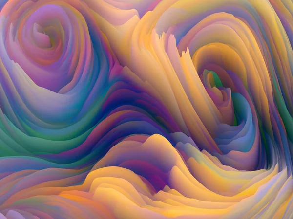 Color Storm series. 3D Rendering of vibrant swirls of virtual foam to ...