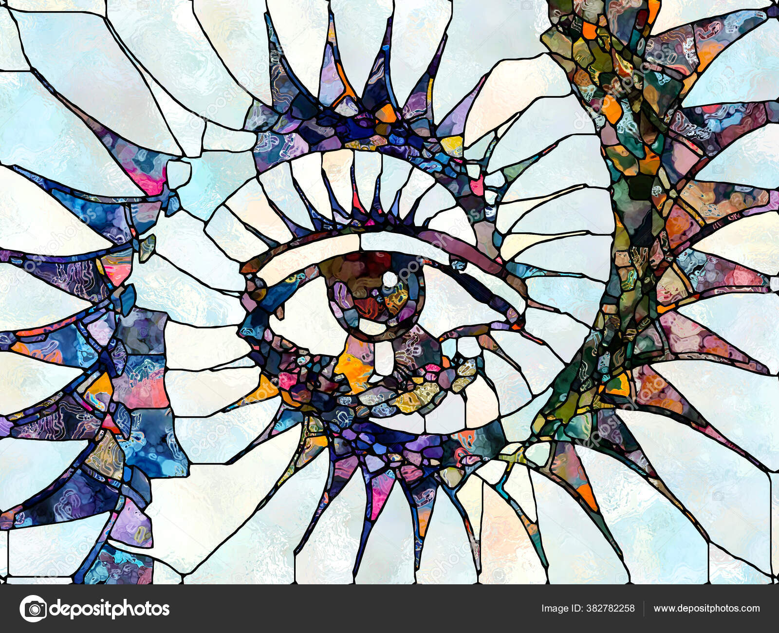 Art Study Stained Glass Effect Abstract Concepts Use Creative Element ...