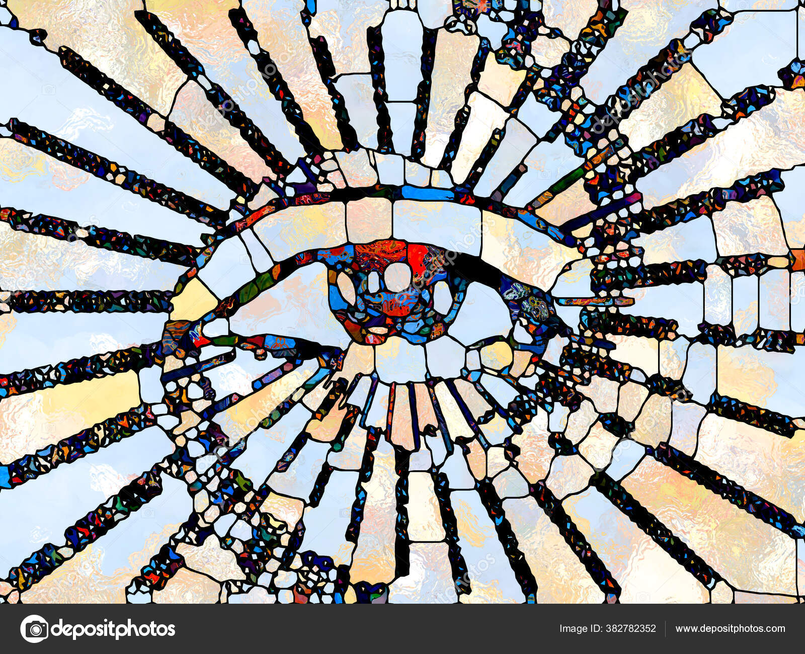 Art Study Stained Glass Effect Abstract Concepts Use Creative Element ...