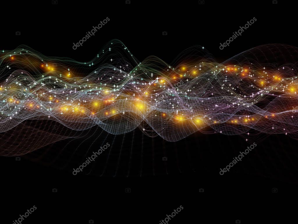 Mundos digitales. Serie Virtual Wave. Diseño abstracto hecho de ondas ...