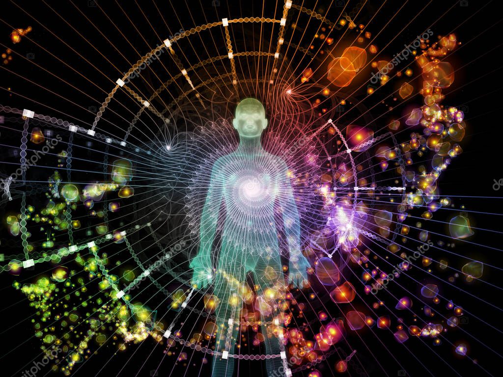 Luz dentro de la serie. Representación 3D de la figura humana ...