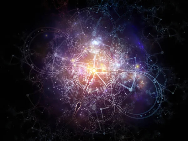 Time Watch. Faces of Time series. Backdrop of clock dials and abstract ...