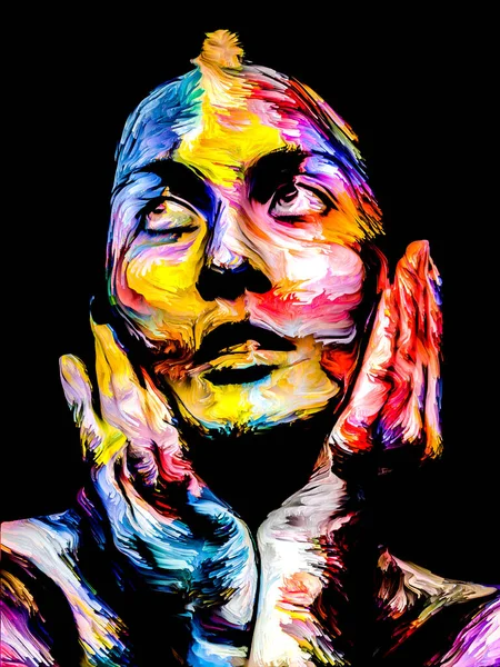 People of Color series. Vibrant abstract portrait of young woman on ...