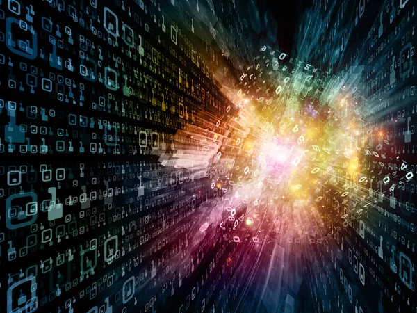 3D Illustration of numbers and lights in space on the subject of ...