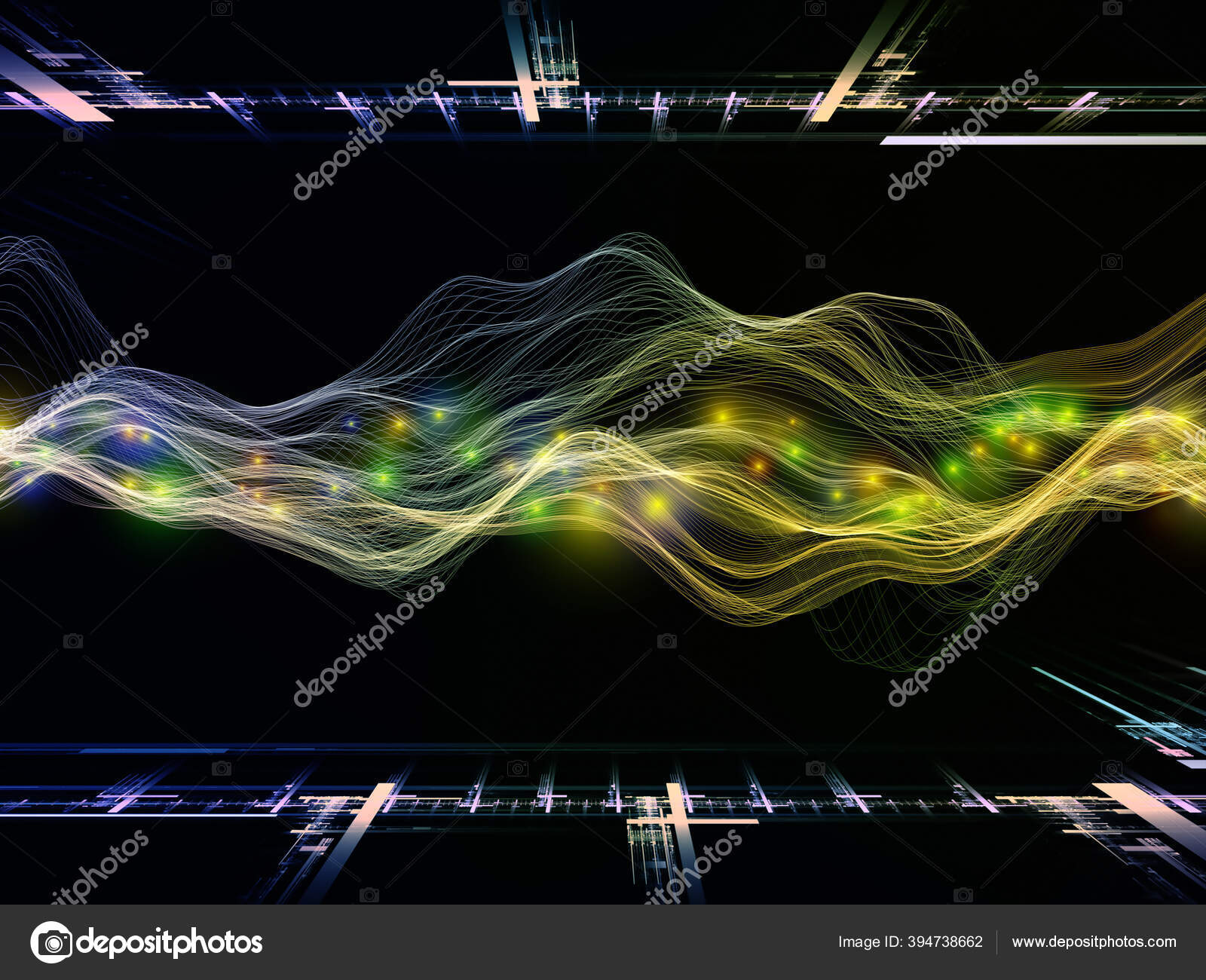 Virtual Reality Virtual Wave Series Composition Horizontal Sine Waves ...