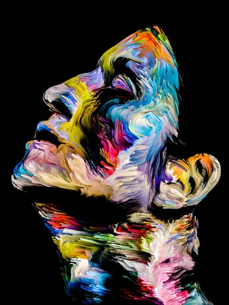 People of Color series. Multicolor abstract portrait of young woman on ...