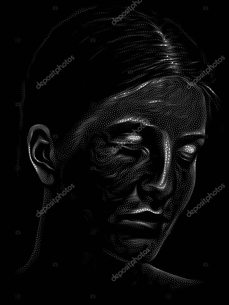 Serie Stipple Portrait. Un rostro de una mujer joven realizado en ...