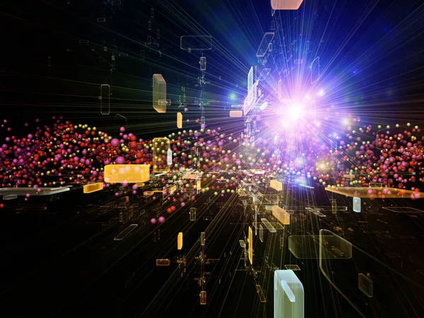 Molecular Information series. 3D rendering of atomic and technological ...