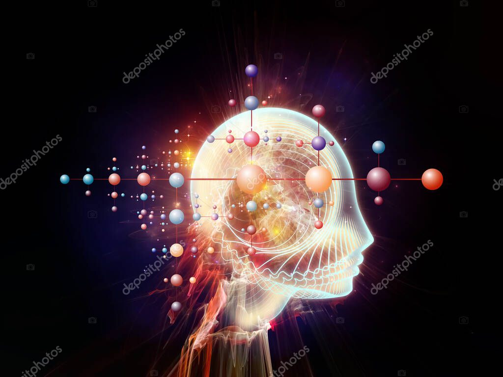 Serie Mind Emergence. Interacción de estructuras moleculares, luces y ...