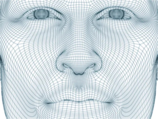 3D Rendering of human head and face as wire mesh for use in ...